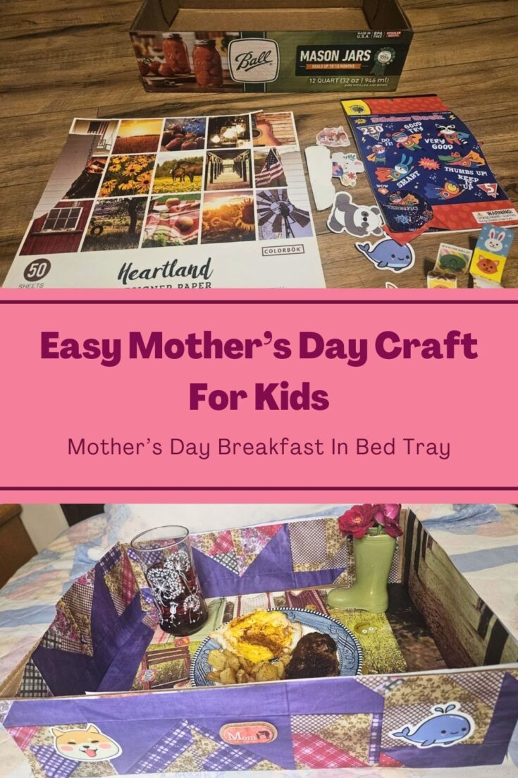 Mother's Day Craft For Kids - Breakfast In Bed Tray - Lintukoto Homestead